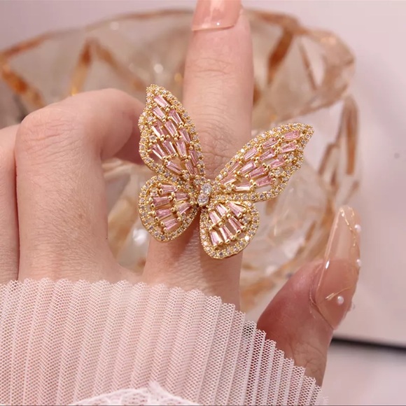 Jewelry | Pink Butterfly Ring | Poshmark